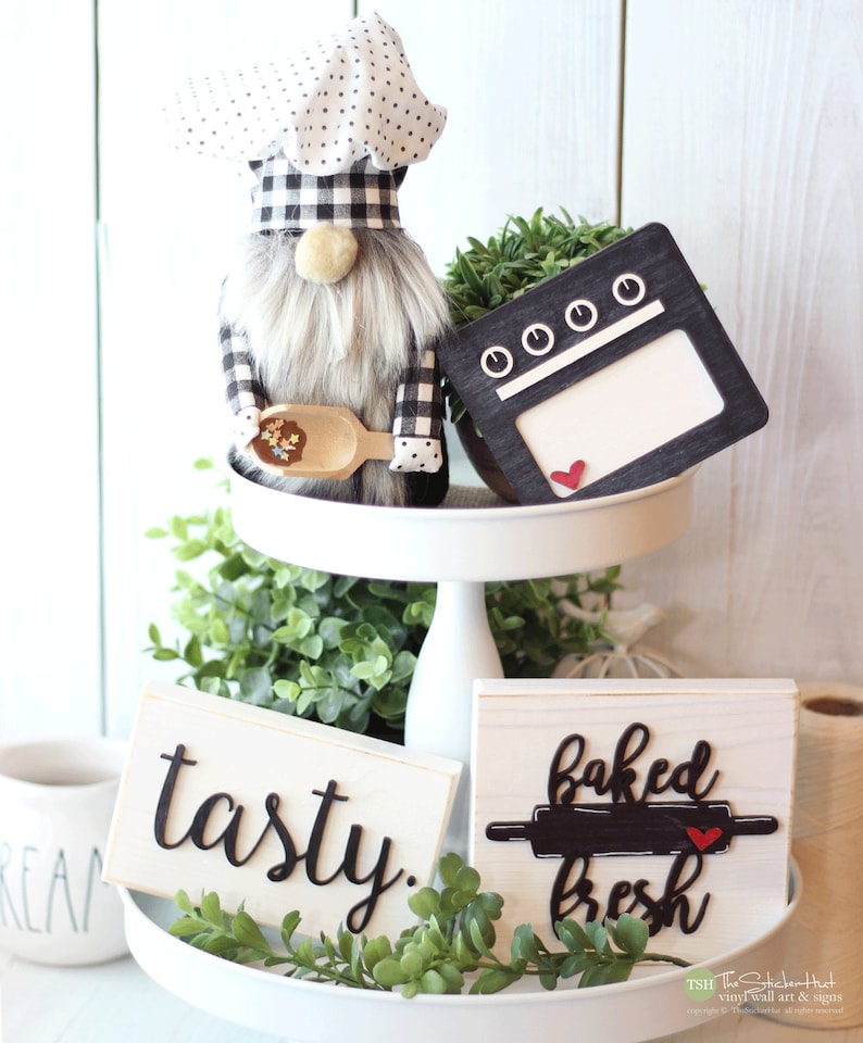 Kitchen Baking Cooking Signs - Tiered Tray Set - Mix and Match Items ...