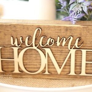 Welcome Home Sign Mini Block 3D Home Decor Wooden Sign Wood Signs ...