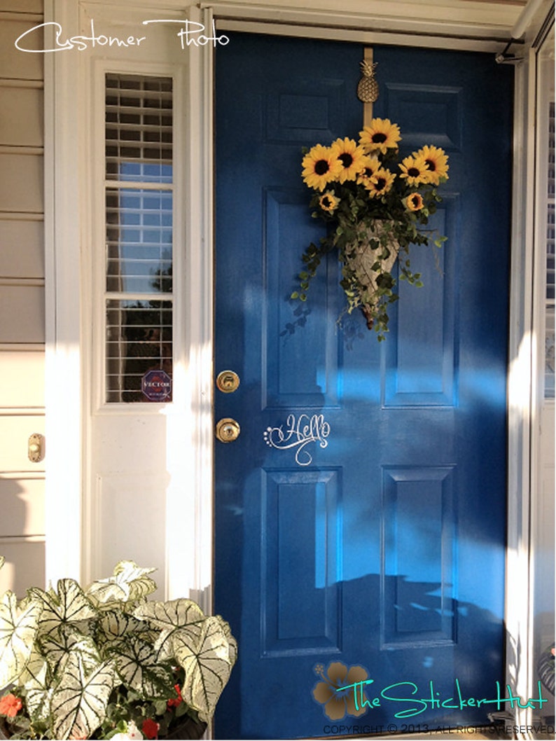 Fancy Hello Decal Front Door Entry Way Front Door Decor - Etsy