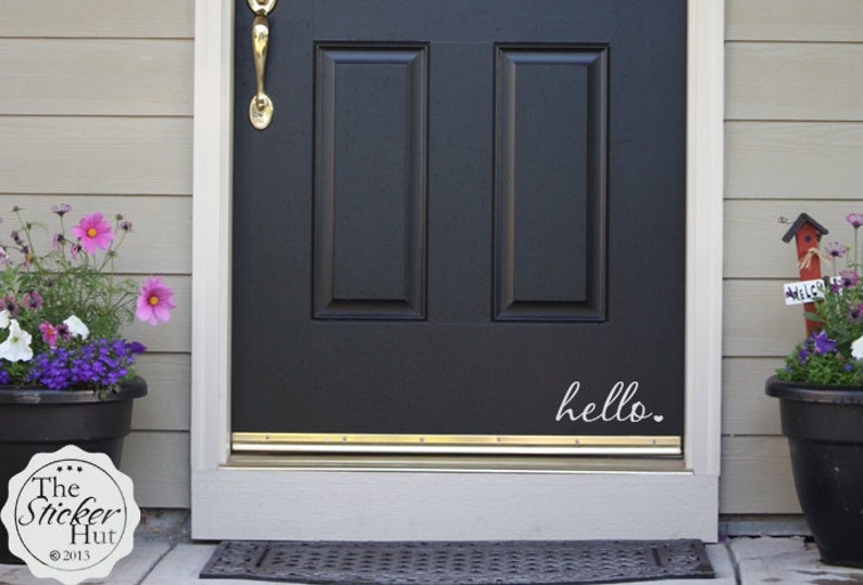 Fancy Hello Heart Front Door Decals for Your Front Door - Etsy