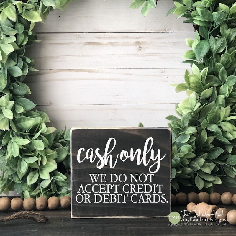 Credit Cards Only Sign - Etsy
