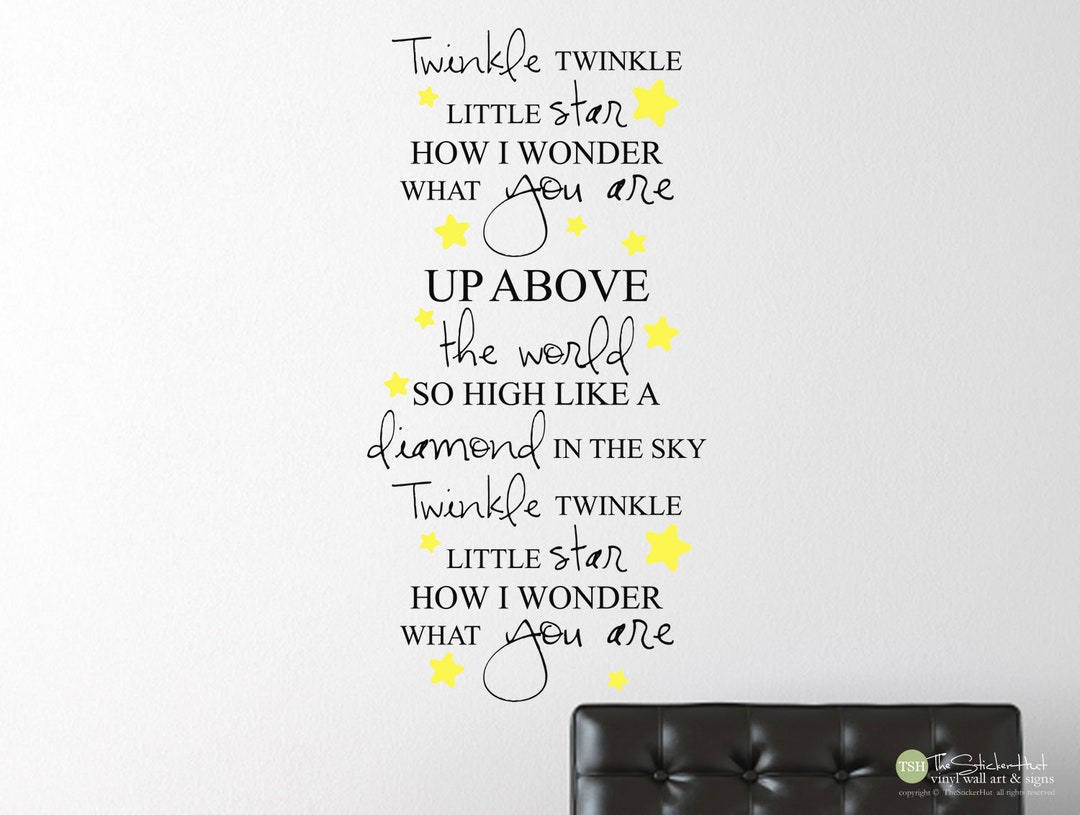 Twinkle Twinkle Little Star Wall Decals - Toddle Decor - Nusery Decor ...
