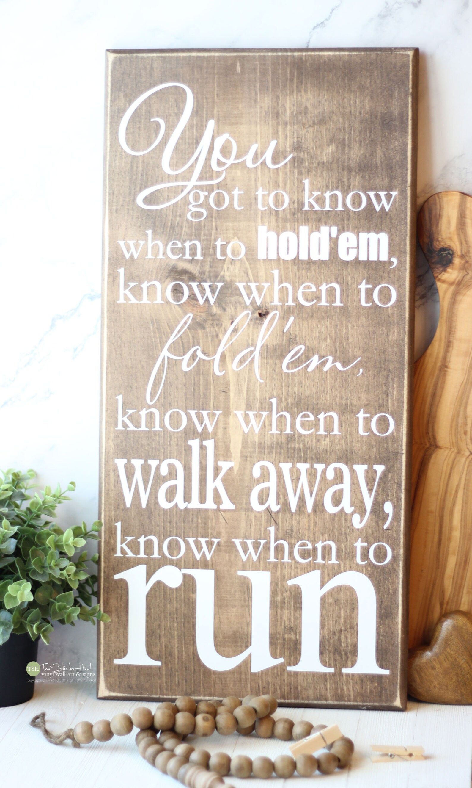 You Got to Know When to Hold'em Wood Sign • Laundry Room Quote Saying ...