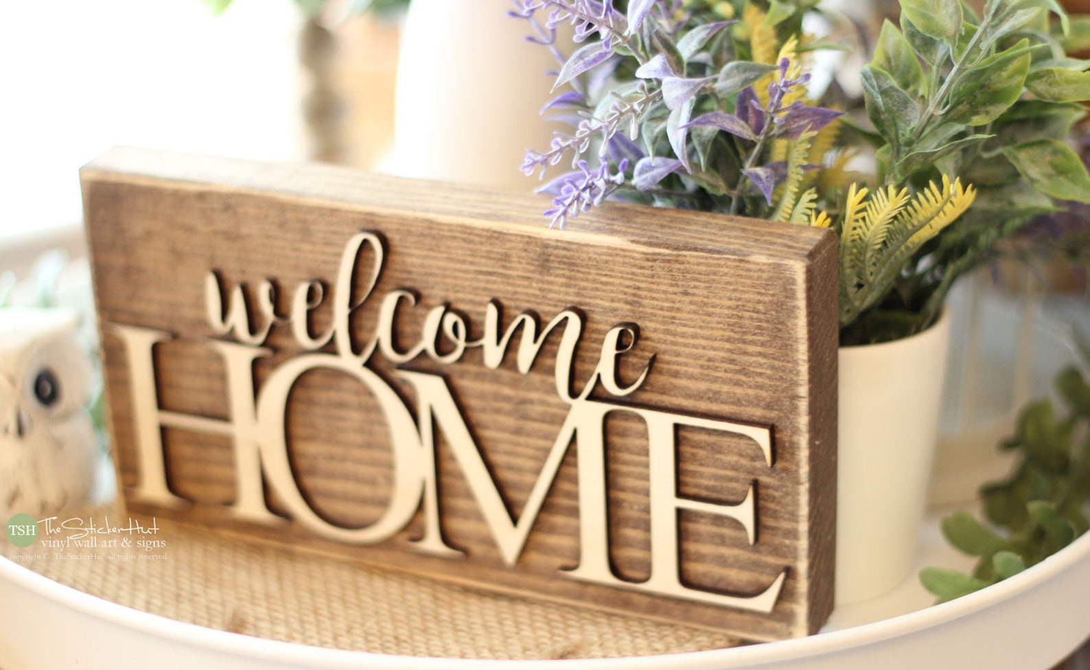 Welcome Home Sign Mini Block 3D Home Decor Wooden Sign - Etsy