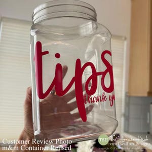 Tips Thank You! Vinyl Decal - Vinyl Lettering for Tip Jar - Removeable ...