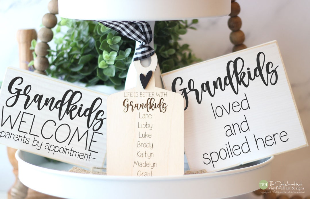 Grandparent Signs - Custom Family - Grandparents Tiered Tray Set - Mix ...
