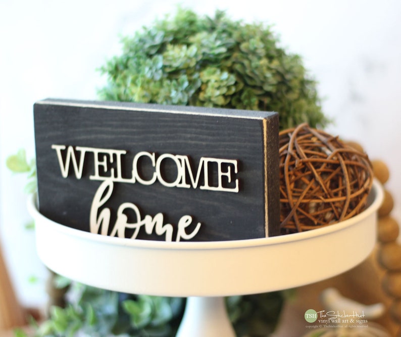 Family Farmhouse Signs Home Sign House Tiered Tray Set - Etsy