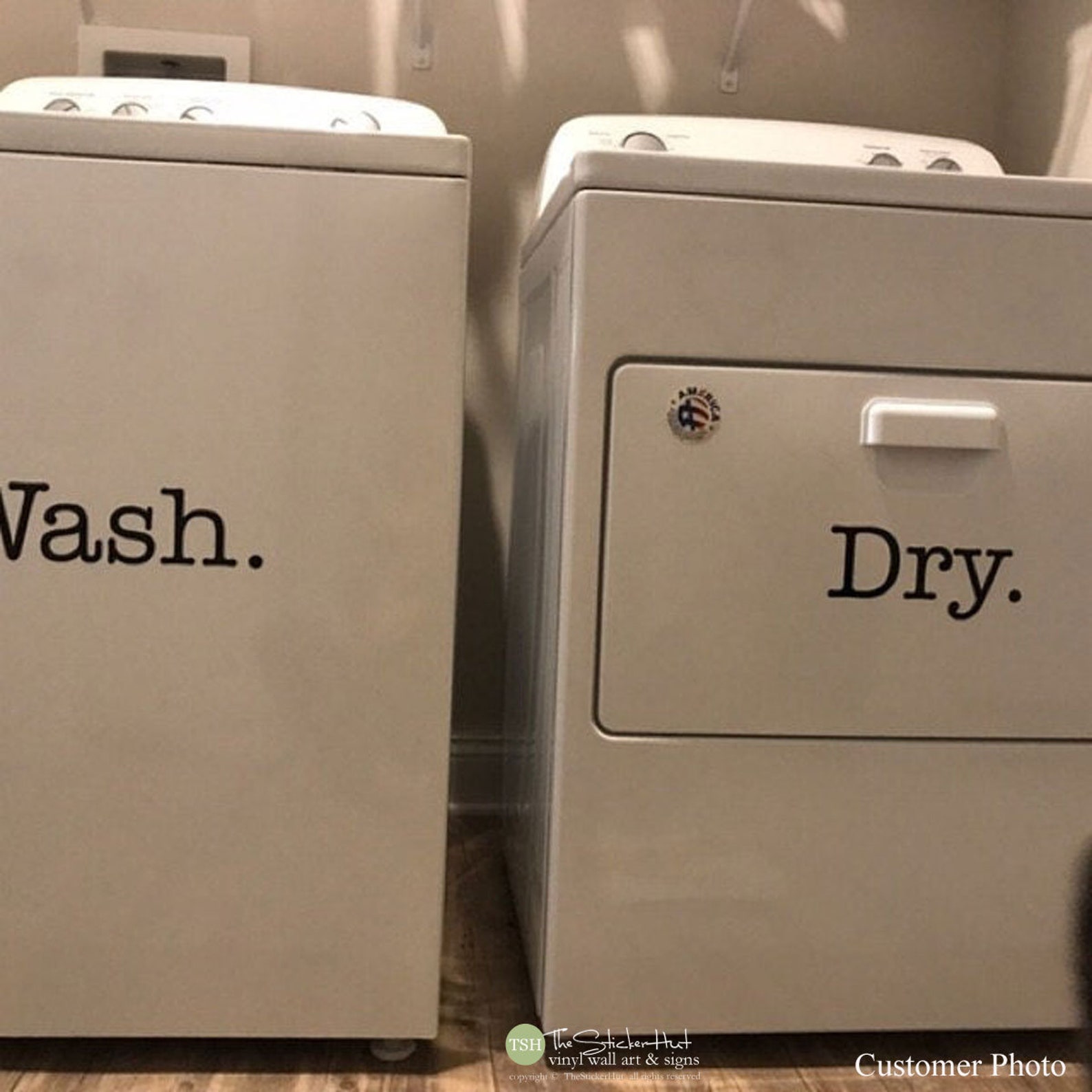 Wash. Dry. Decals - Simple Style - Laundry Room Decor - Vinyl Lettering ...