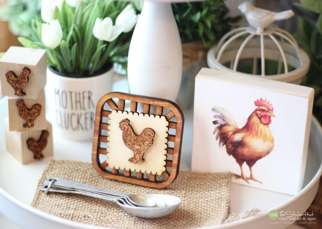 Chicken Signs - Chicken Home Sign - House - Tiered Tray Set - Chickens ...