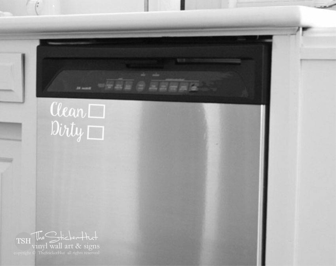 Clean Dirty Dishwasher Decal Kitchen Decor Vinyl Lettering Vinyl Decals ...