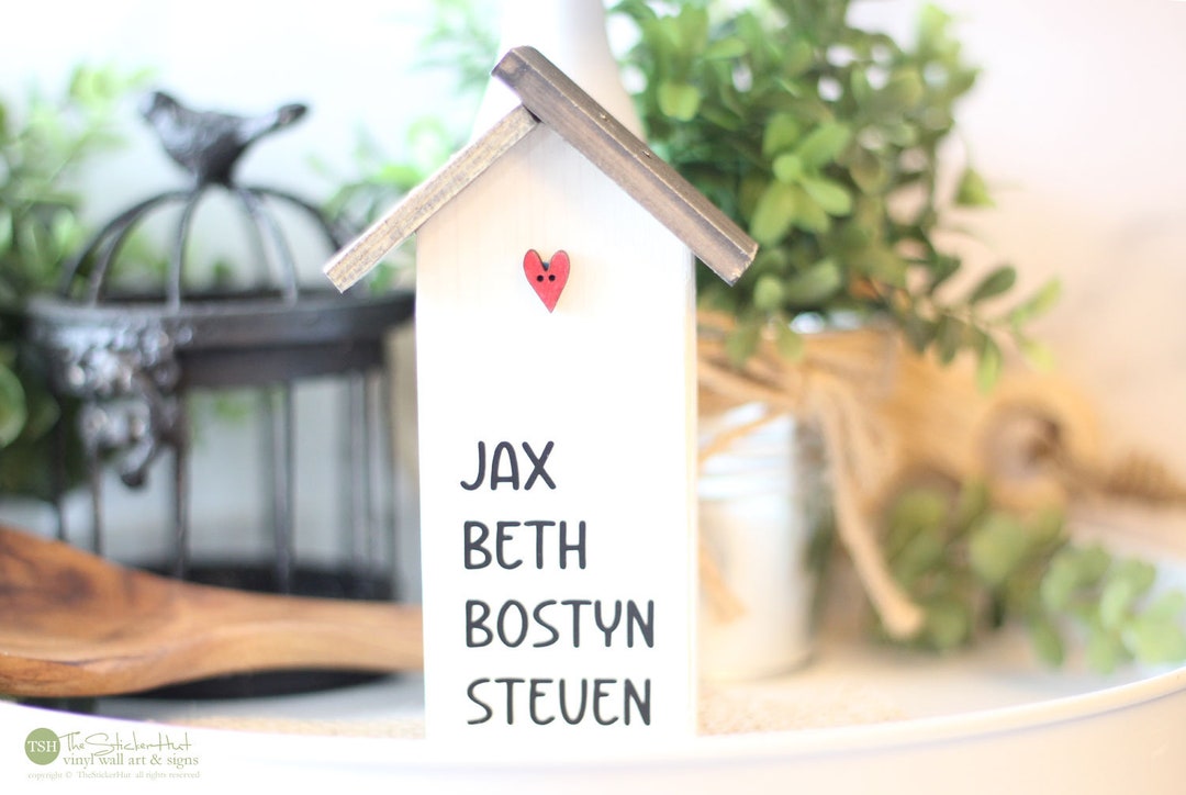 Family Mini House Sign - Home Sign - Custom House - Tiered Tray Items ...