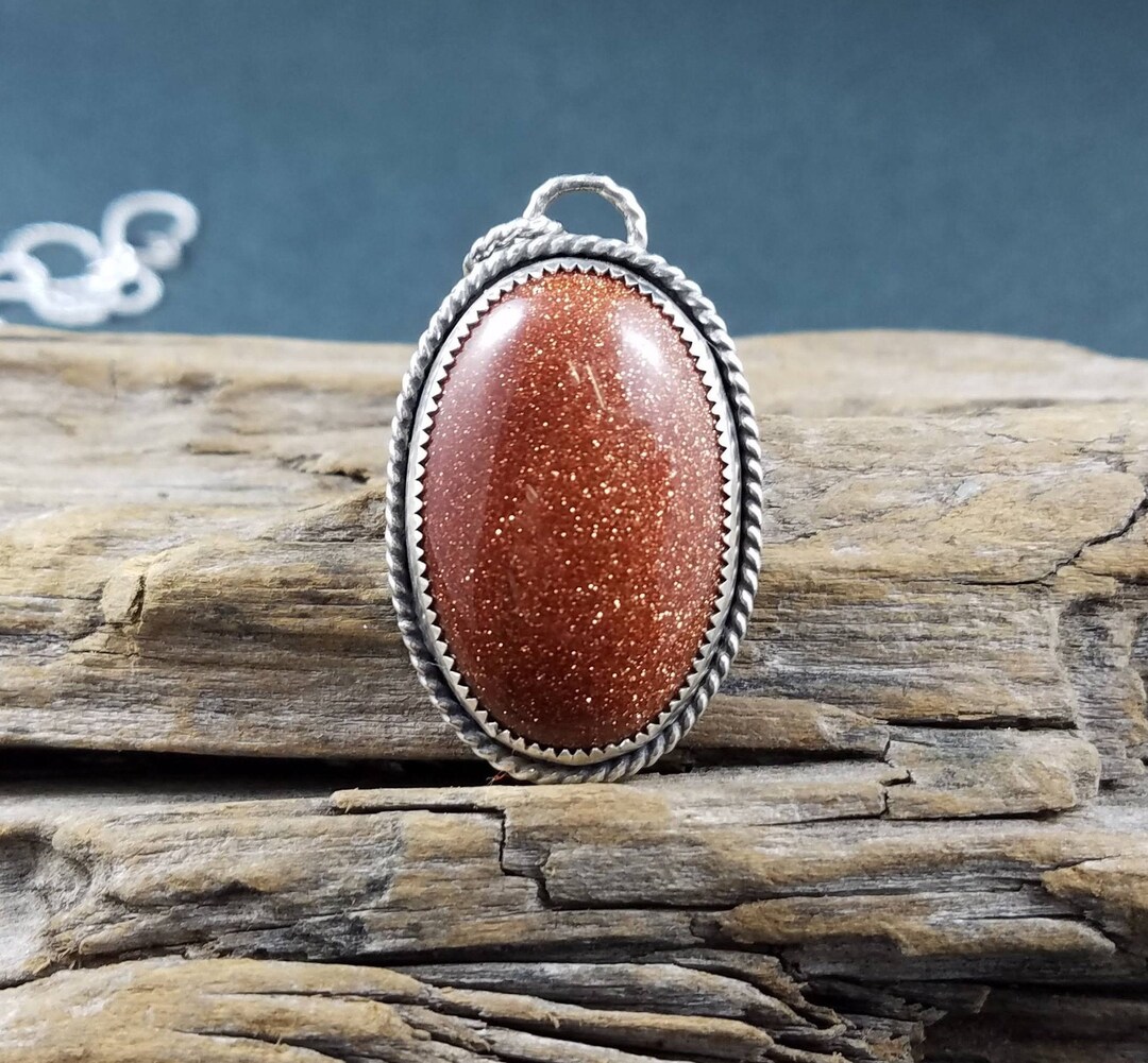 Orange Goldstone and Argentium "show Your Colors" Pendant - Etsy