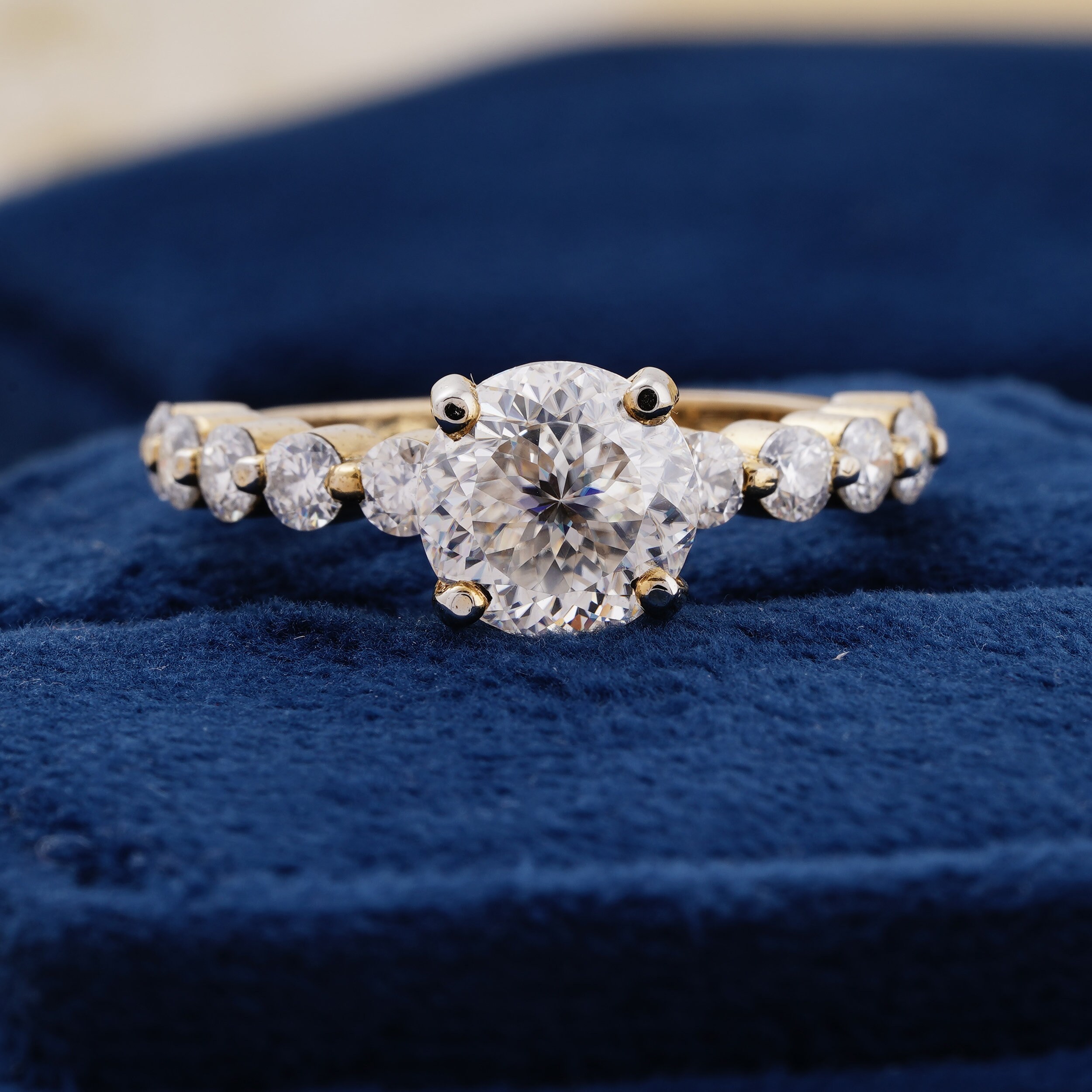 Portuguese Cut Ring, 2.35ct Moissanite Diamond Ring, CVD Diamond Ring ...