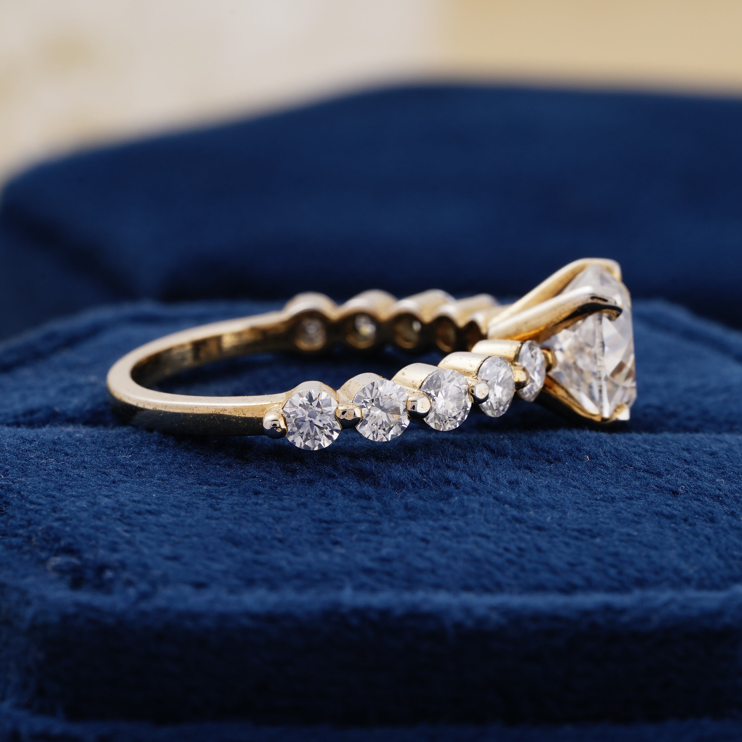 Portuguese Cut Ring, 2.35ct Moissanite Diamond Ring, CVD Diamond Ring ...