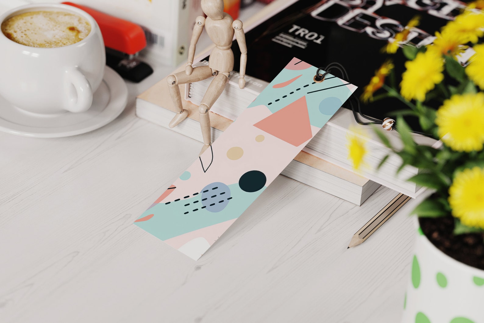 Set of 4 Printable Bookmarks in Colorful Abstract Design for Book ...