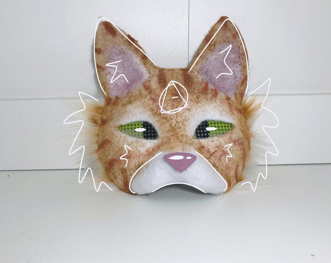 Orange Tabby Cat Animal Mask for Halloween Costumes, Therian Gear ...