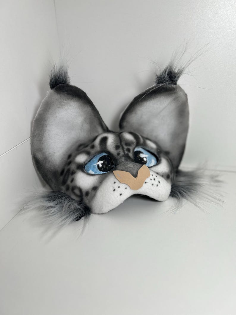 Snow Leopard/gray Lynx Therian Costume Mask - Etsy