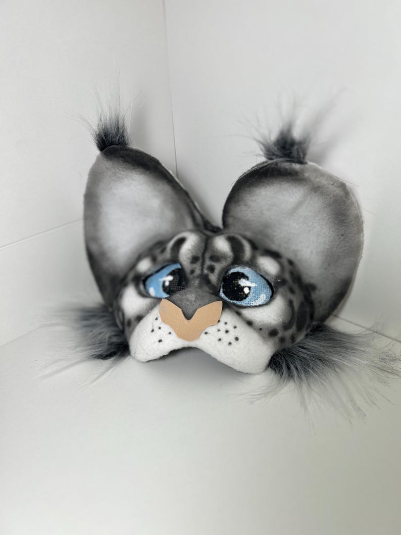 Snow Leopard/gray Lynx Therian Costume Mask - Etsy