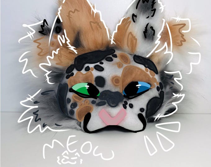 Spotted Calico Cat Therian Costume Mask - Etsy