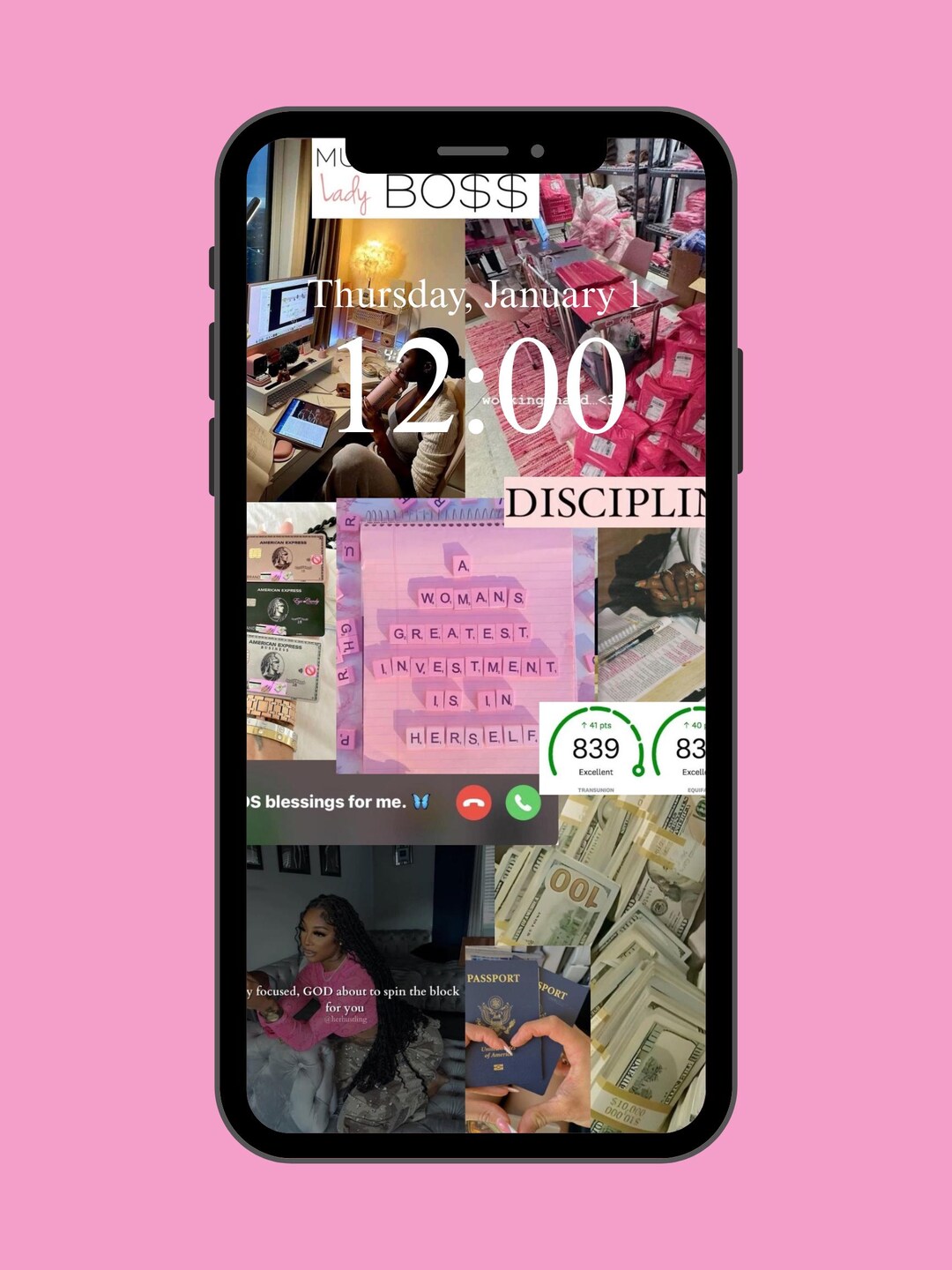 Girl Boss Collage Phone Wallpaper | iPhone & Android Compatible - Etsy
