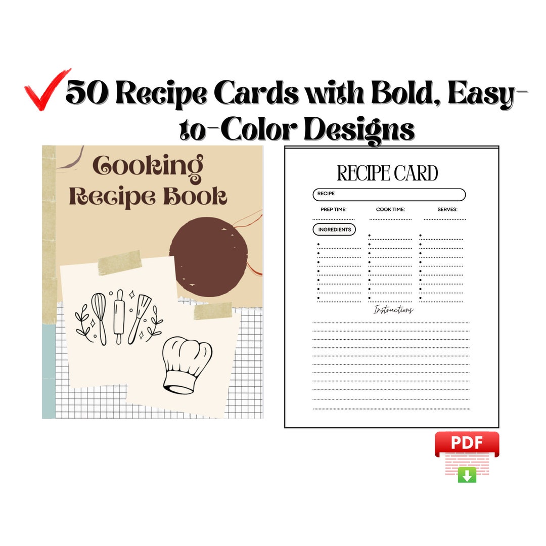 Blank Cooking Recipe Cards: Write Your Own Recipes - Etsy