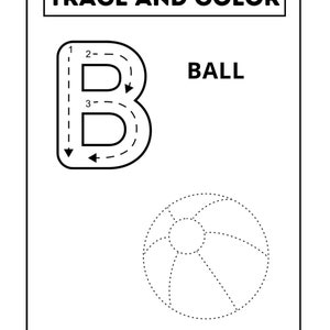 Easy Trace and Color ABC Worksheets: Follow the Dotted Lines and Add ...