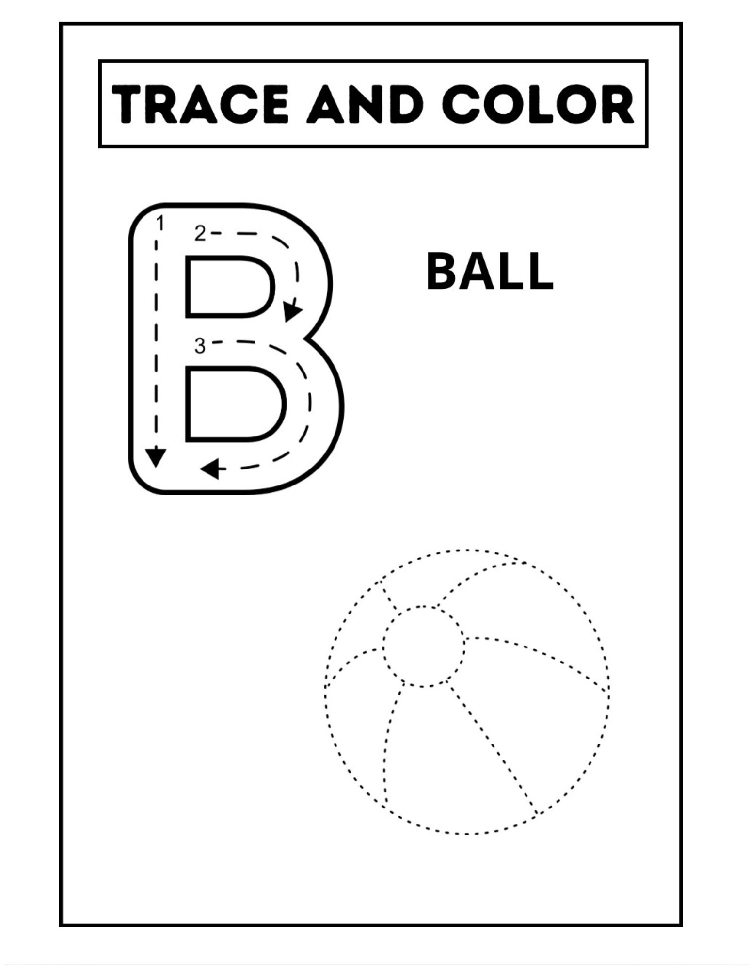 Easy Trace and Color ABC Worksheets: Follow the Dotted Lines and Add ...