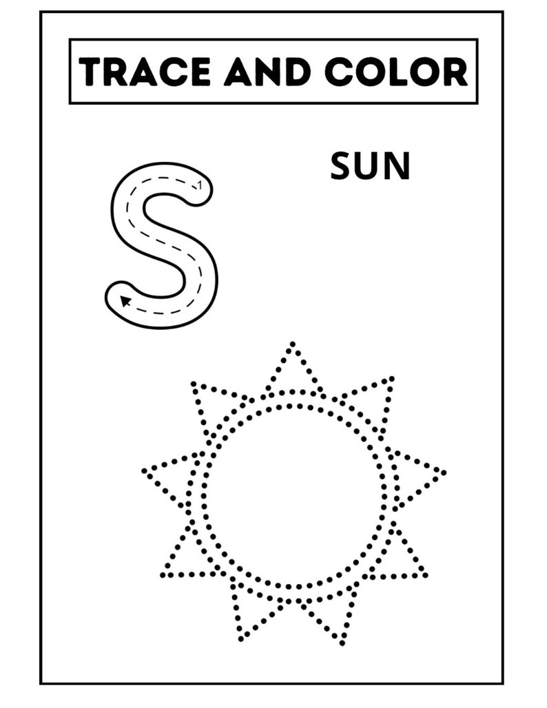 Easy Trace and Color ABC Worksheets: Follow the Dotted Lines and Add ...