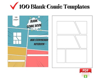 Blank Comic Book, Storyboard Pages, Cartoon Template, Drawing Comic ...