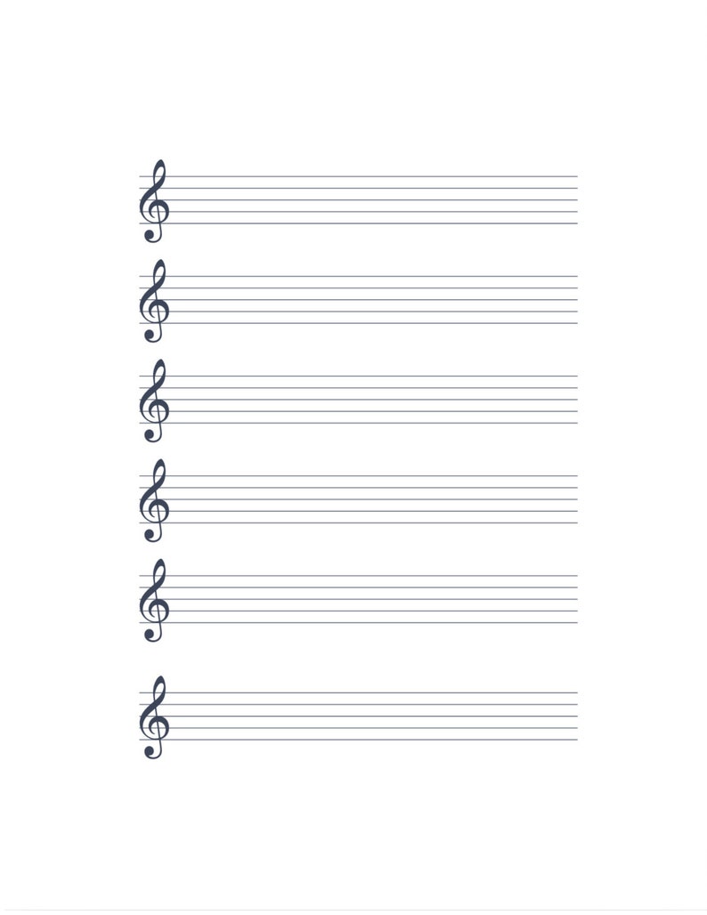 Blank Staff Manuscript Paper: 100 Sheets for Musical Notation - Etsy