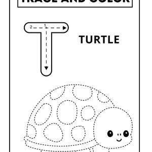 Easy Trace and Color ABC Worksheets: Follow the Dotted Lines and Add ...