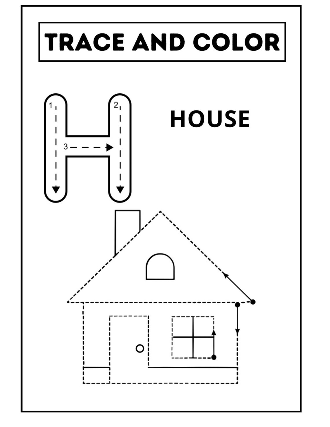 Easy Trace and Color ABC Worksheets: Follow the Dotted Lines and Add ...