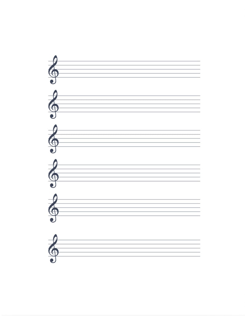 Blank Staff Manuscript Paper: 100 Sheets for Musical Notation - Etsy