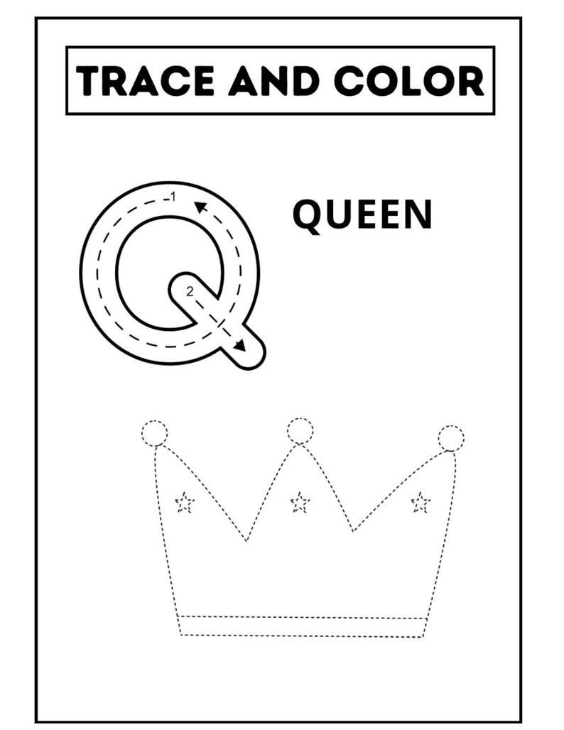 Easy Trace and Color ABC Worksheets: Follow the Dotted Lines and Add ...