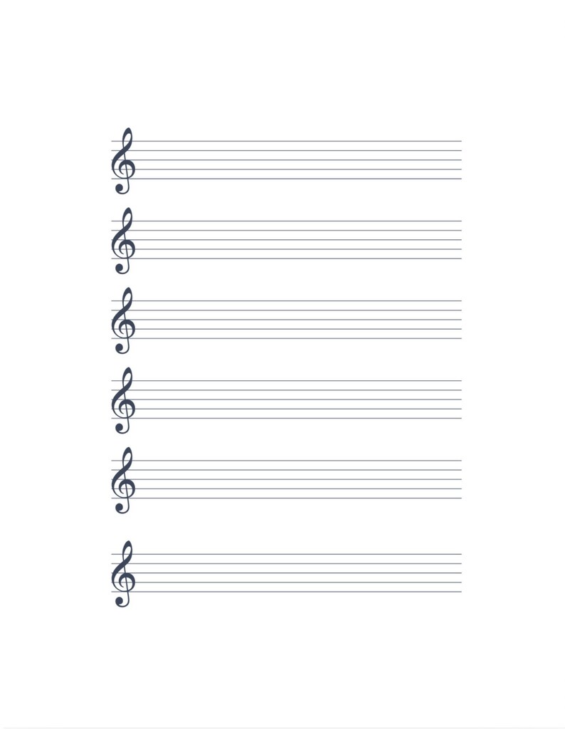 Blank Staff Manuscript Paper: 100 Sheets for Musical Notation - Etsy