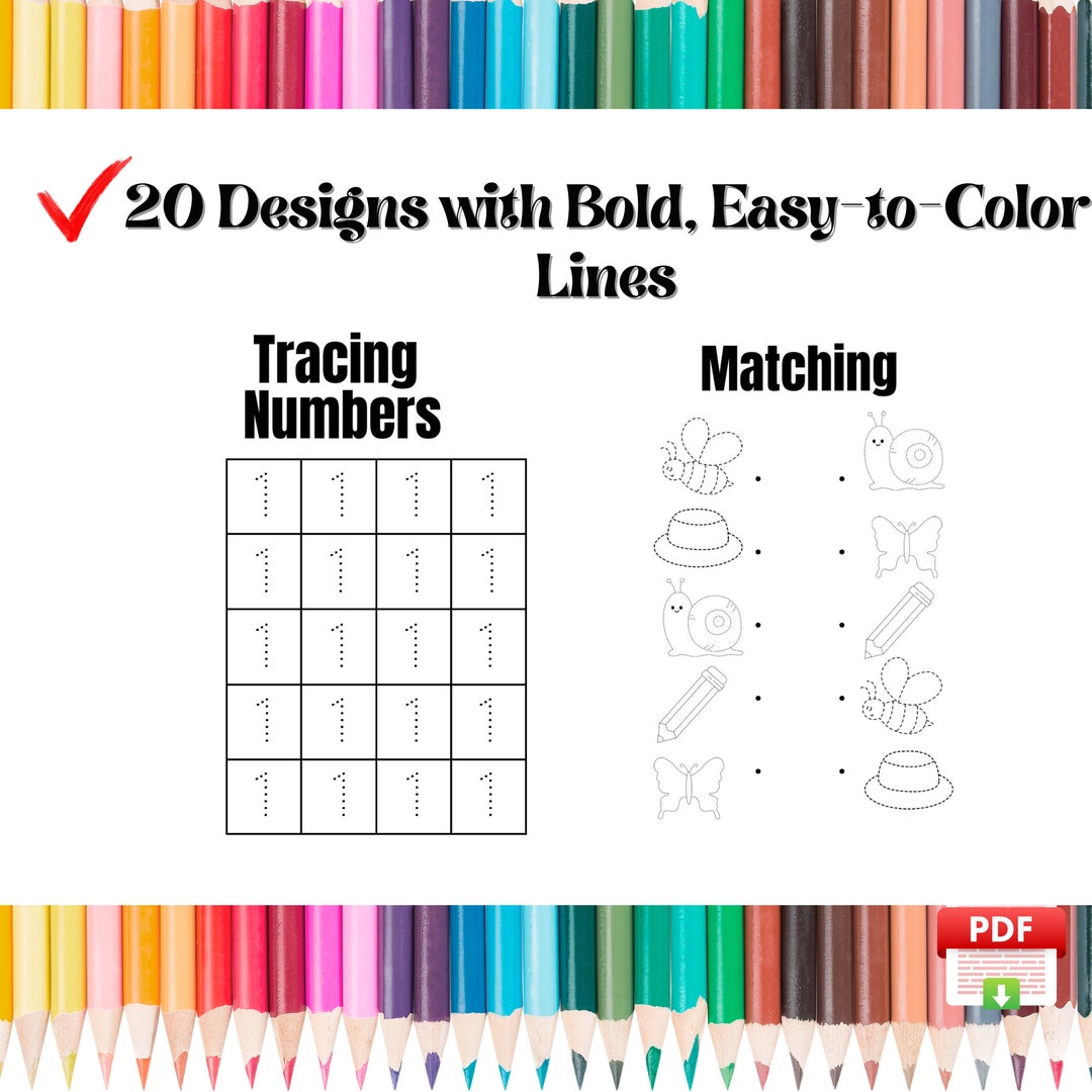 Numbers Tracing and Matching Worksheets: Engaging Educational ...
