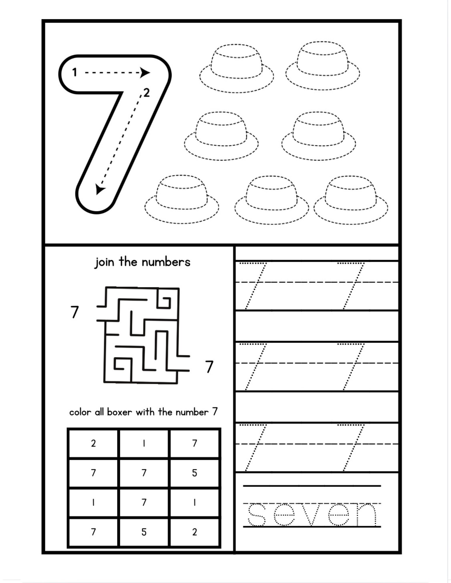 Easy Trace and Color Numbers Worksheets: Follow the Dotted Lines and ...