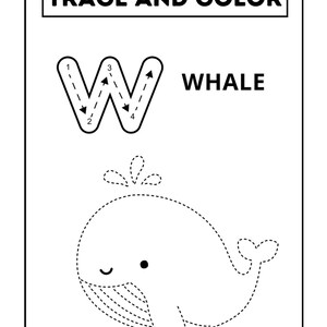 Easy Trace and Color ABC Worksheets: Follow the Dotted Lines and Add Your Touch of Color. - Etsy