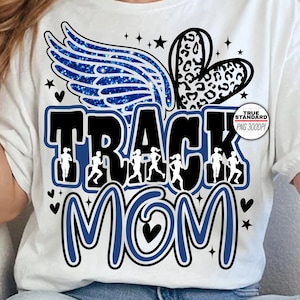 Track Mom PNG, Track and Field Leopard Blue Design, PNG File, Track and ...