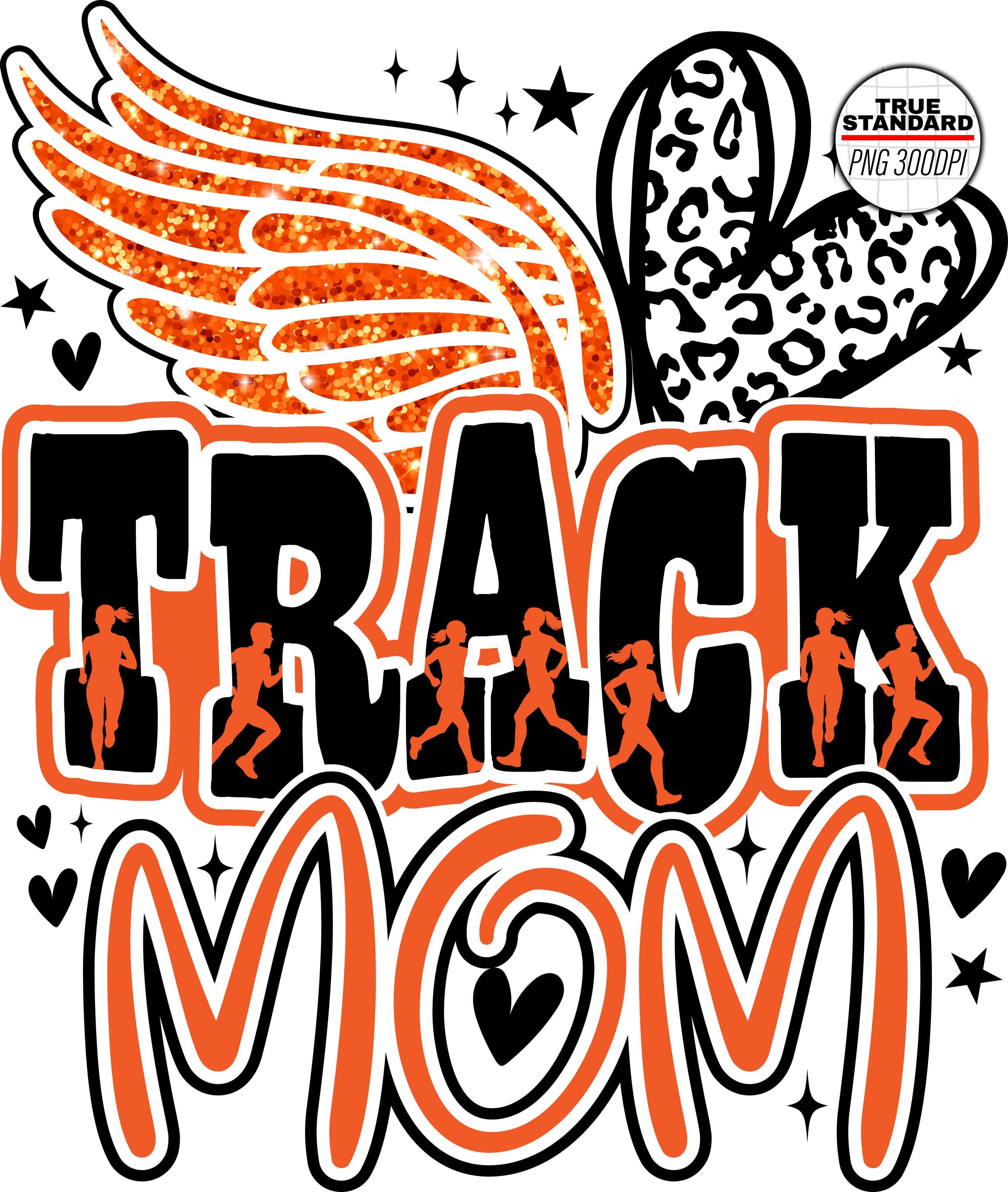 Track Mom PNG, Track and Field Leopard Orange Design, PNG File, Track ...