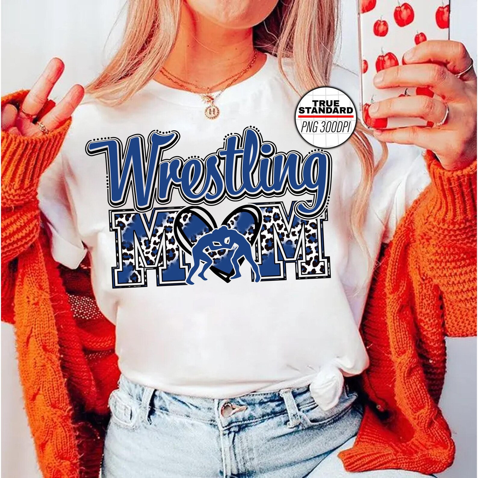Wrestling Png, Wrestling Mom PNG, Wrestling Leopard Blue Design ...