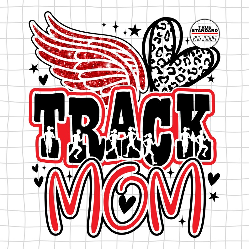 Track Mom PNG, Track and Field Leopard Red Design, PNG File, Track and ...