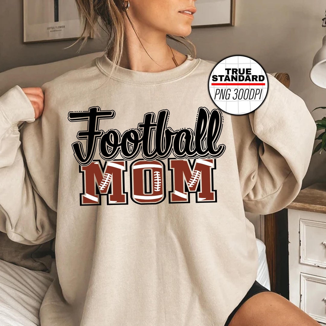 Football Mom PNG Image, Football Letter Black Design, Sublimation ...