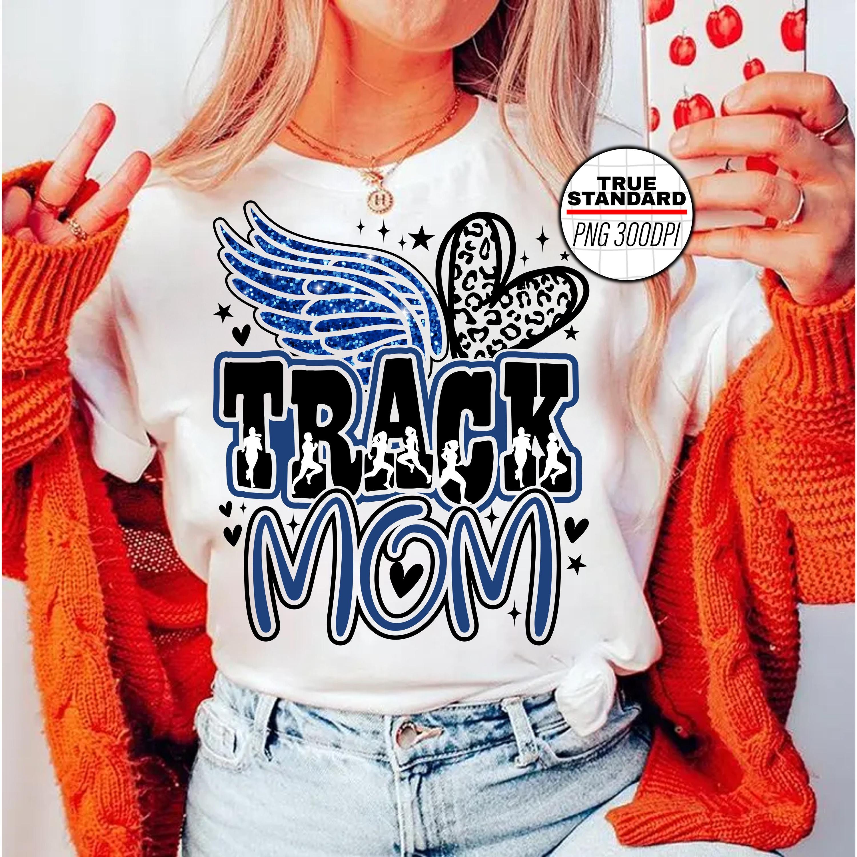 Track Mom PNG, Track and Field Leopard Blue Design, PNG File, Track and ...