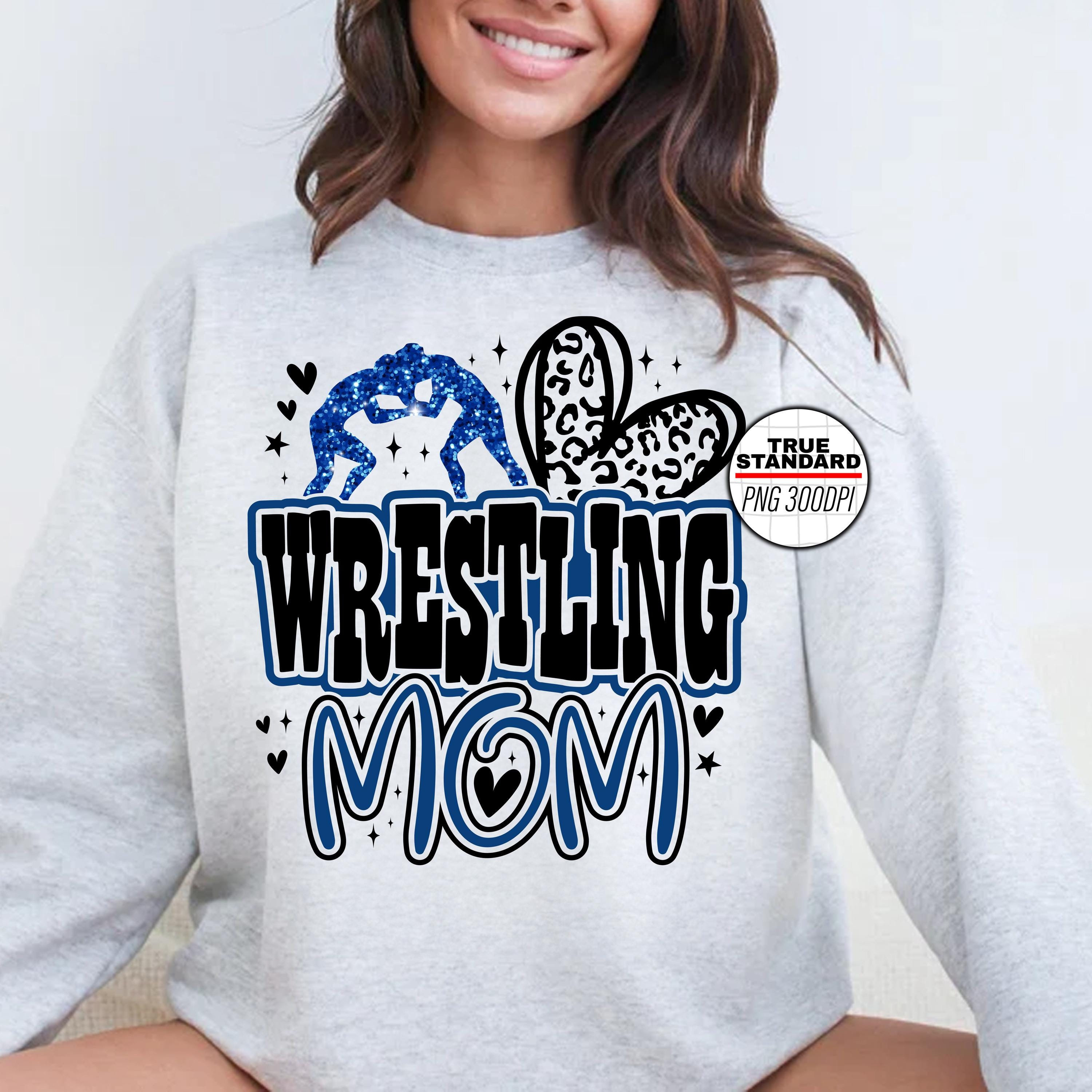 Wrestling Png, Wrestling Mom PNG, Wrestling Leopard Blue Design ...