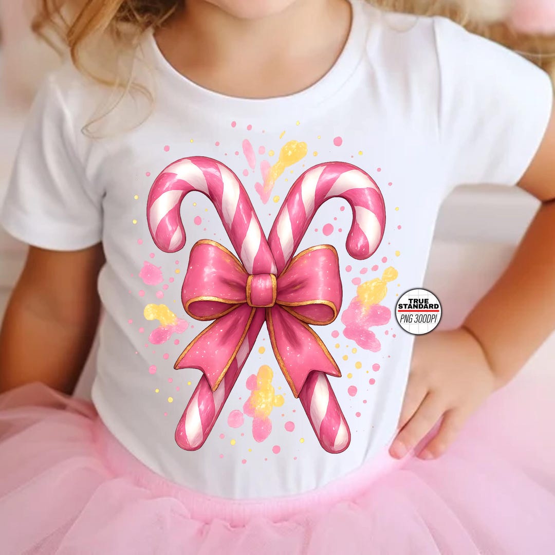 Pink Candy Cane PNG, Christmas Candy Cane Bow Clipart, Watercolor Candy ...