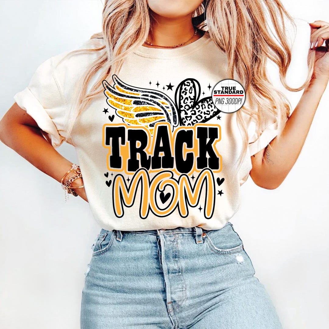 Track Mom PNG, Track and Field Leopard Black and Gold Design, PNG File ...