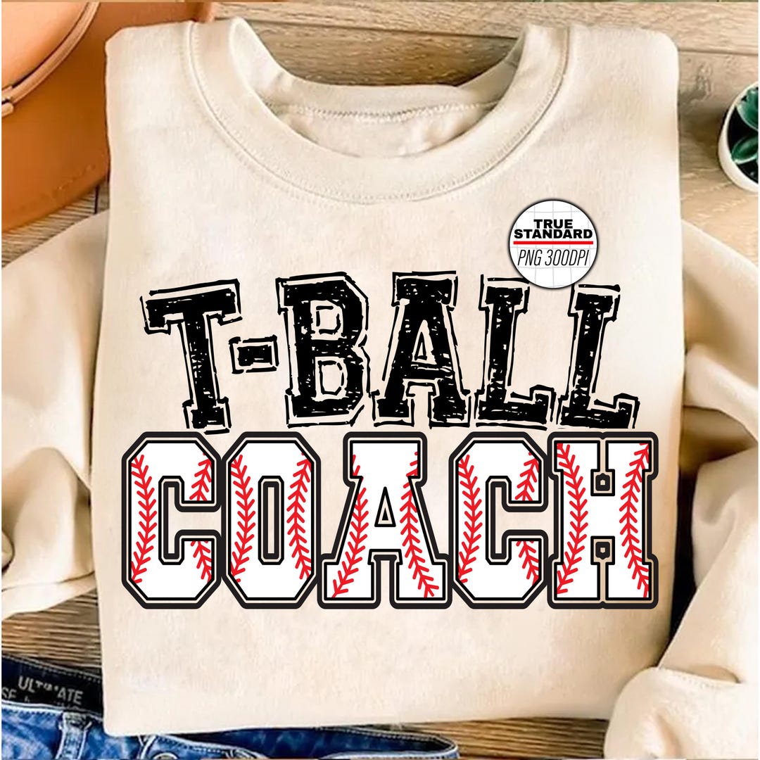 Baseball PNG, T-ball Coach PNG Image, T Ball Black Design, Sublimation ...