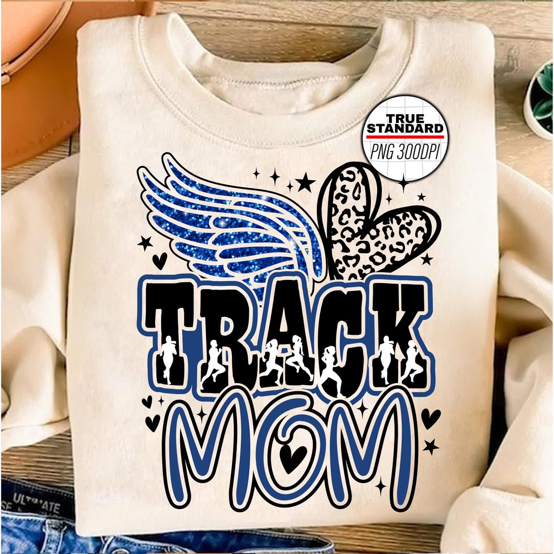 Track Mom PNG, Track and Field Leopard Blue Design, PNG File, Track and ...