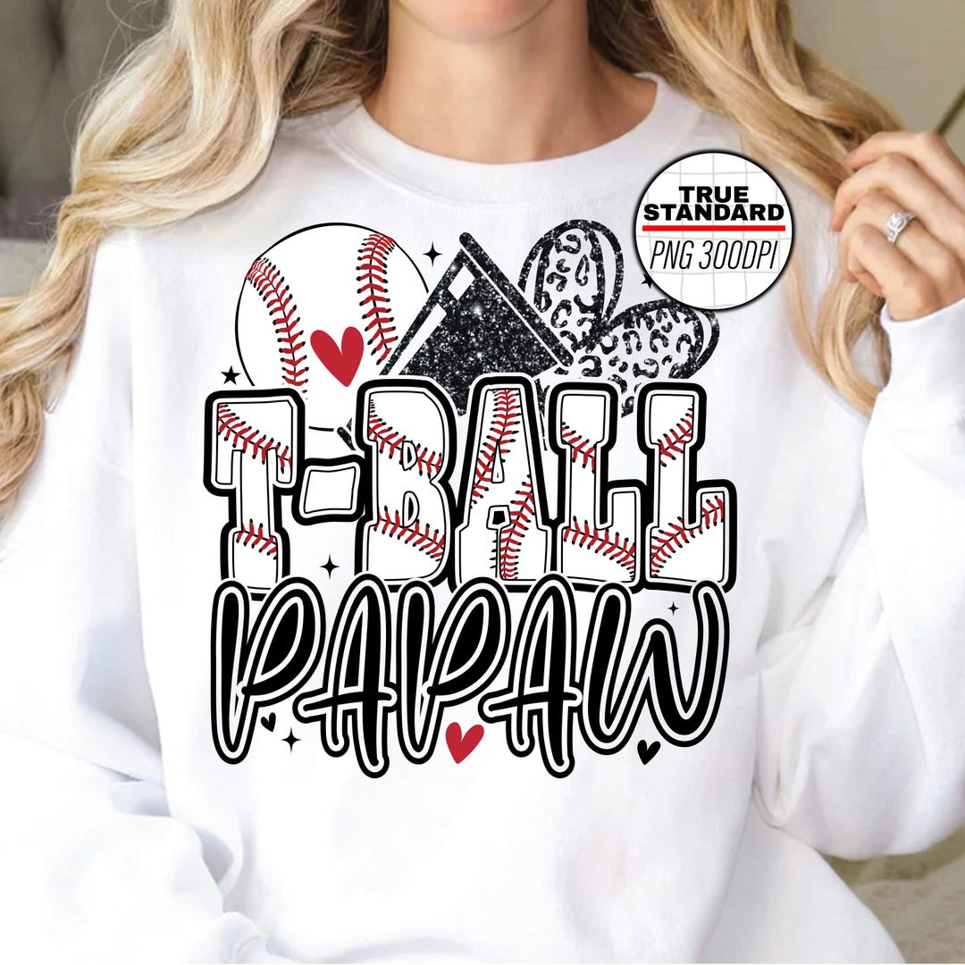 T-ball Papaw PNG Image, T-ball Leopard Glitter Black Design, Baseball ...